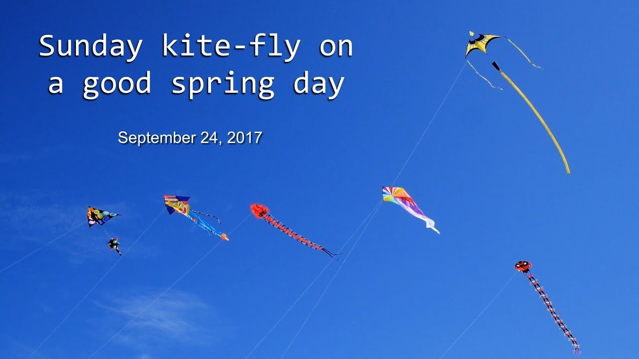 Sunday kite-fly on a good spring day - YouTube