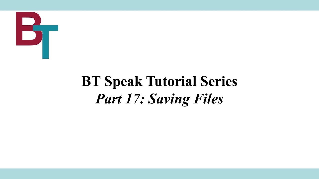 Part 17: Saving Files - YouTube