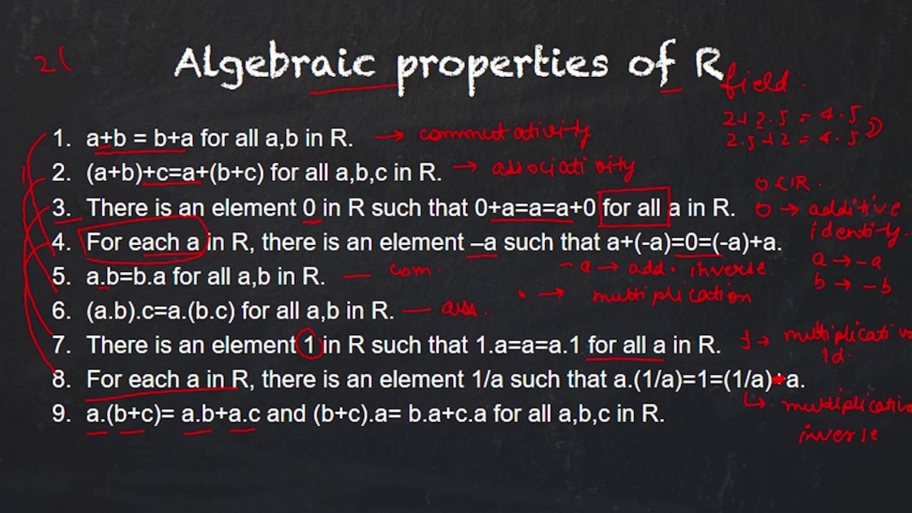 Semester 2- Real Analysis - Algebraic Properties Of R - YouTube
