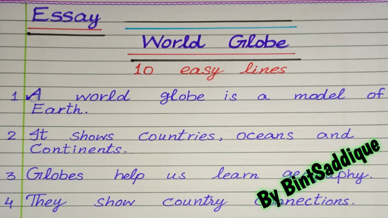 Essay World Globe 🌎 | 10 Lines Essay On World Globe | Essay In English ...