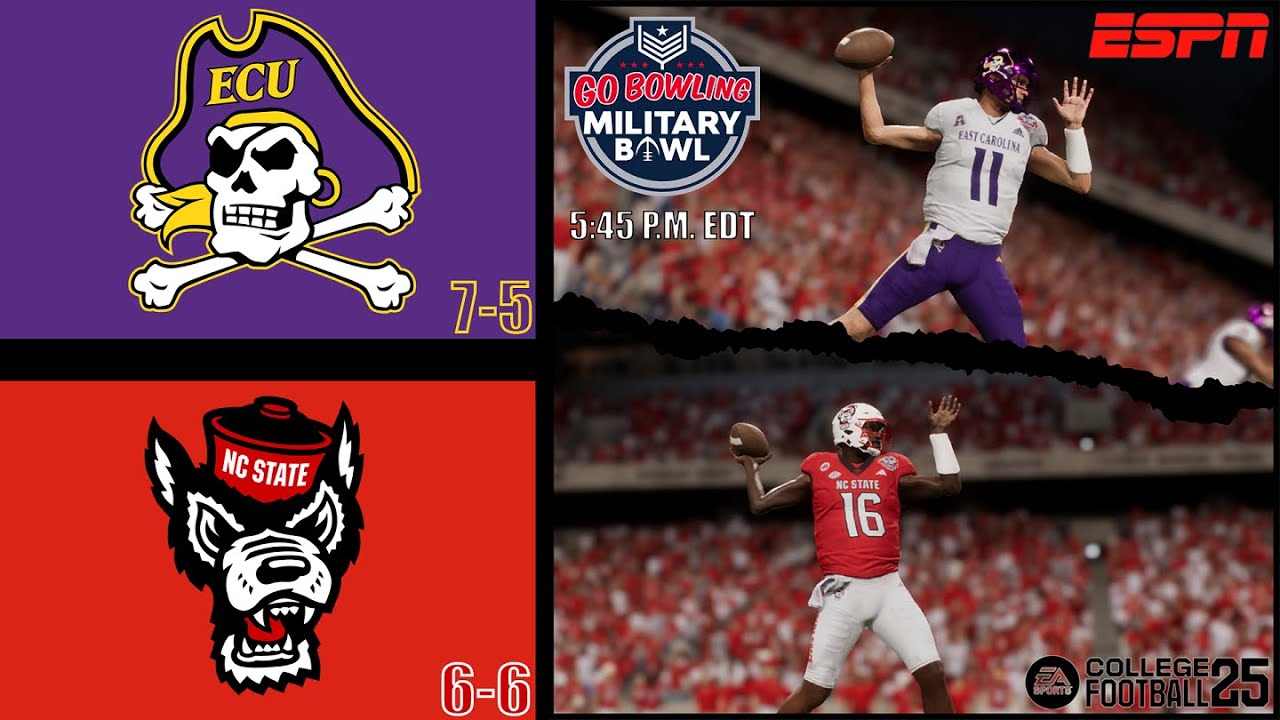 East Carolina vs. NC State | 2024 Go Bowling Military Bowl | College Football 25 - YouTube