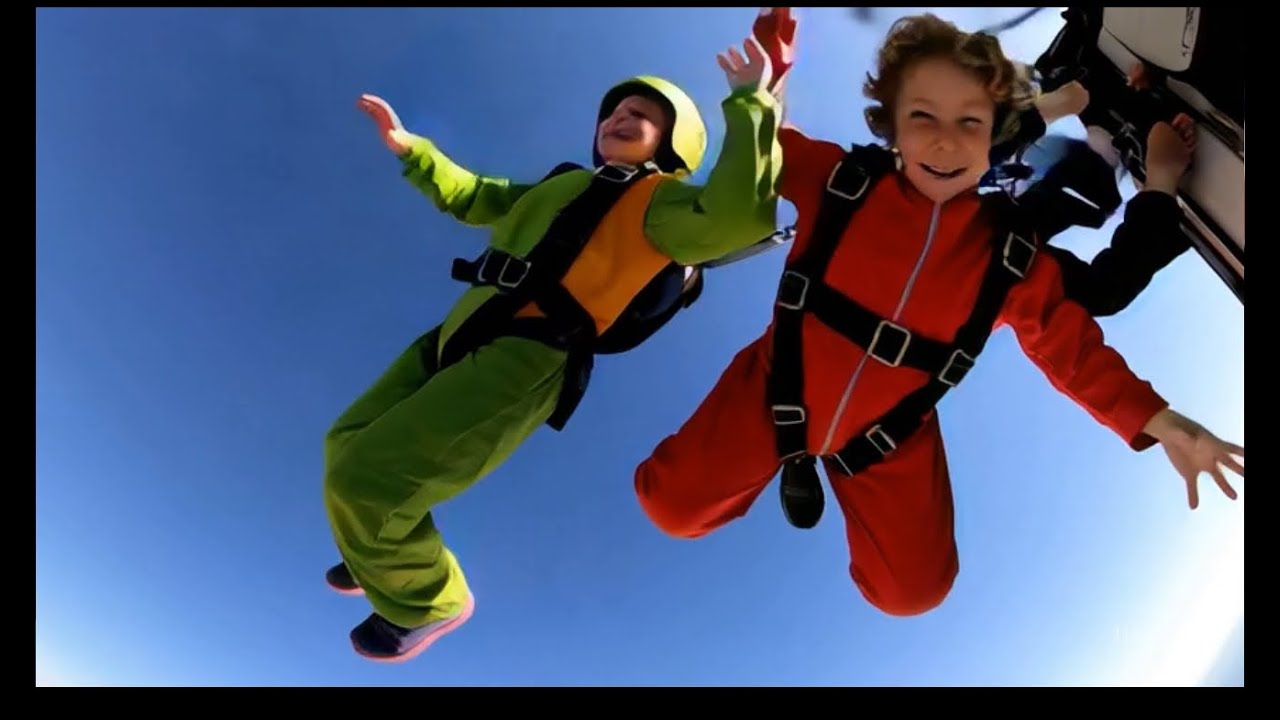 Music Video - Kids Skydiving Adventure! Fun Flying & Parachute Thrills ...