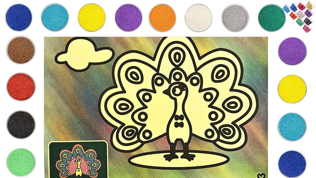 Colored Sand Painting Peacock | How to Painting with Sand Art ...