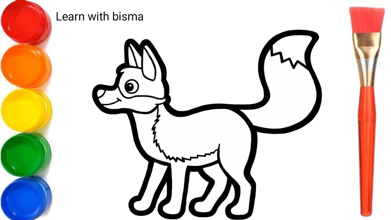 How to Draw fox drawing, Painting and Coloring for Kids & Toddlers ...