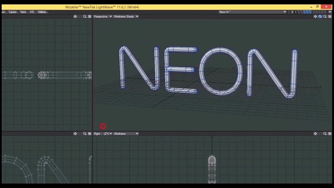 Create Neon text in Lightwave - YouTube