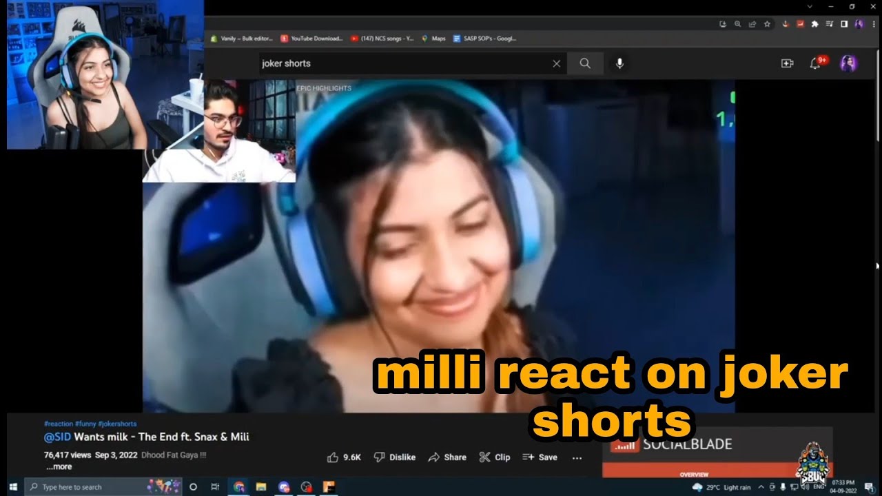 milli kya milli react on joker shorts sid wants milk end video - YouTube