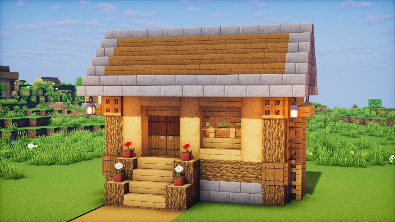 Easy Starter Oak House 🏠 How to build / Tutorial Minecraft: - YouTube