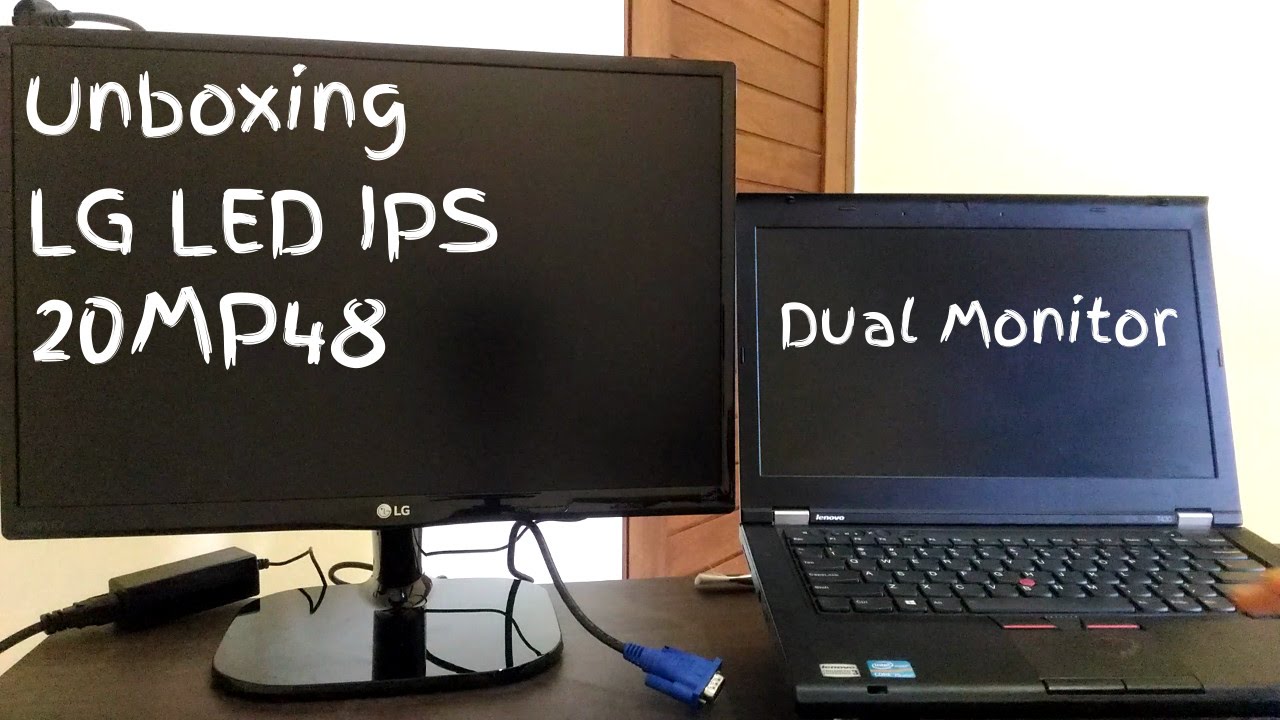 Unboxing LG IPS LED 20MP48 1jutaan Dual Monitor dengan Laptop - YouTube