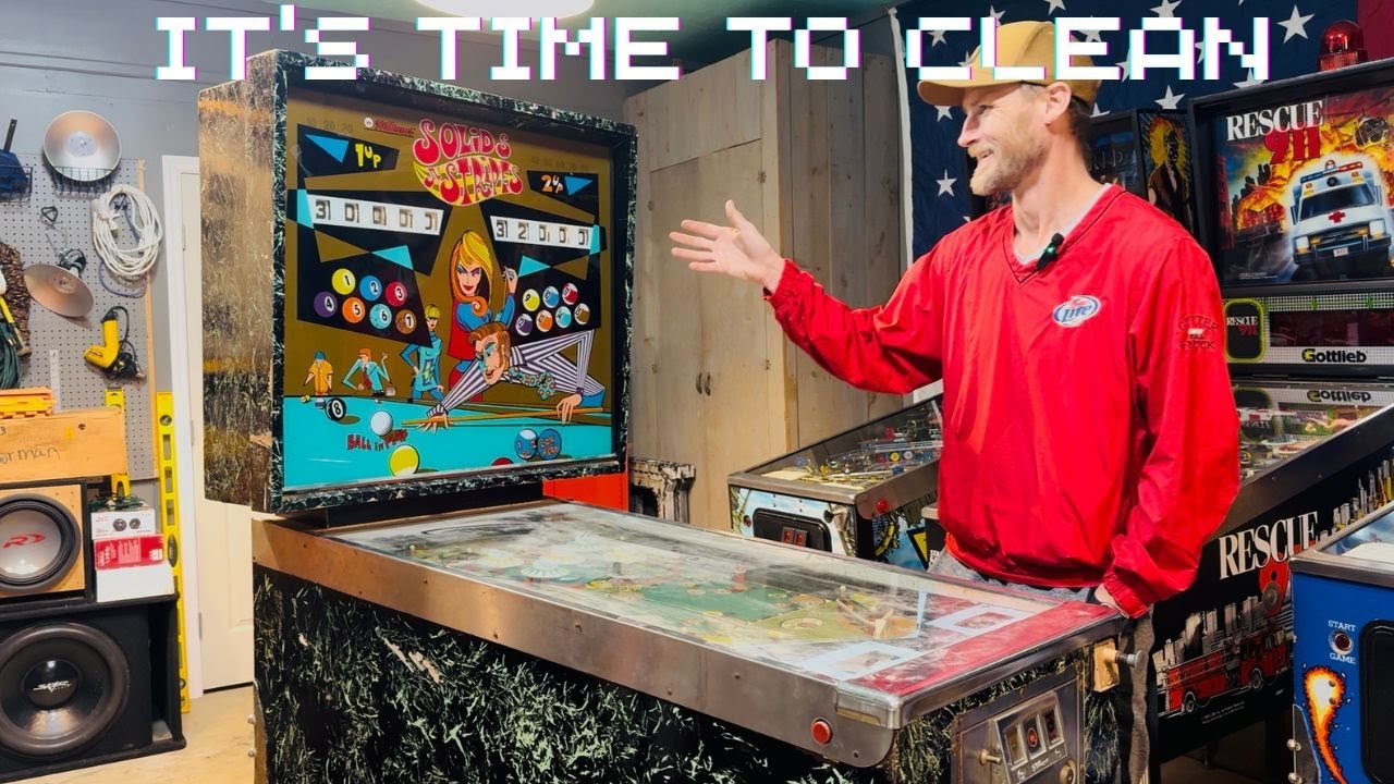 Williams Solids N' Stripes Pinball Part 2: cleaning - YouTube