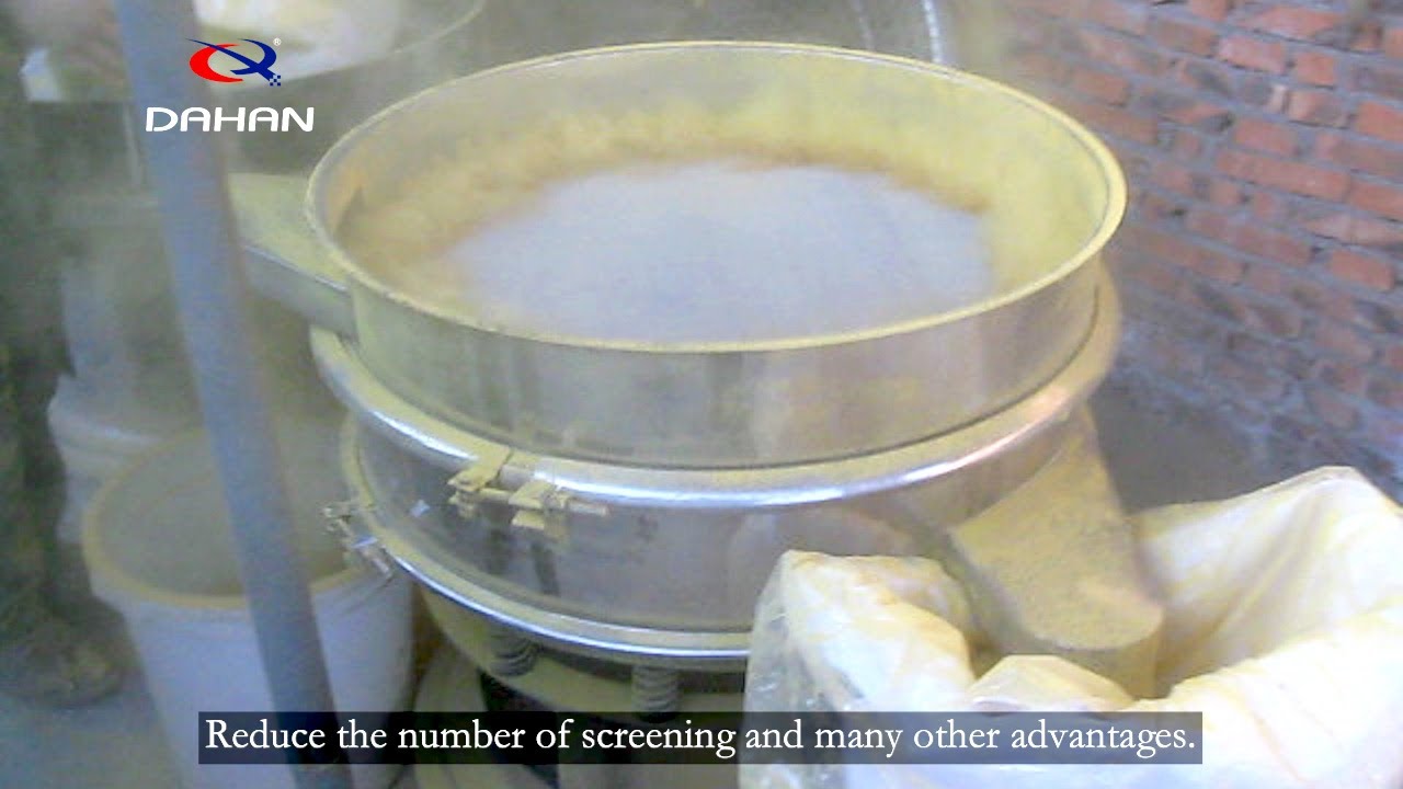 powder sieving machine for cornstarch - YouTube