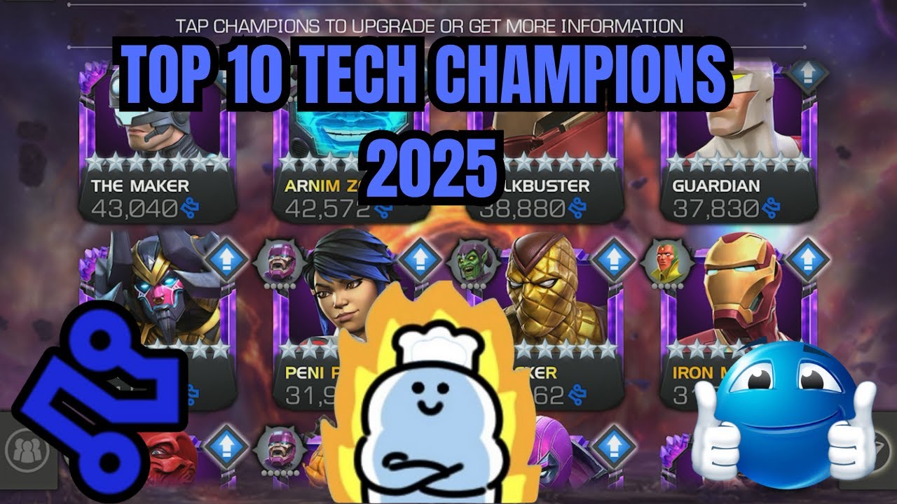 TOP 10 TECH CHAMPIONS IN MARVEL CONTEST OF CHAMPIONS! - YouTube