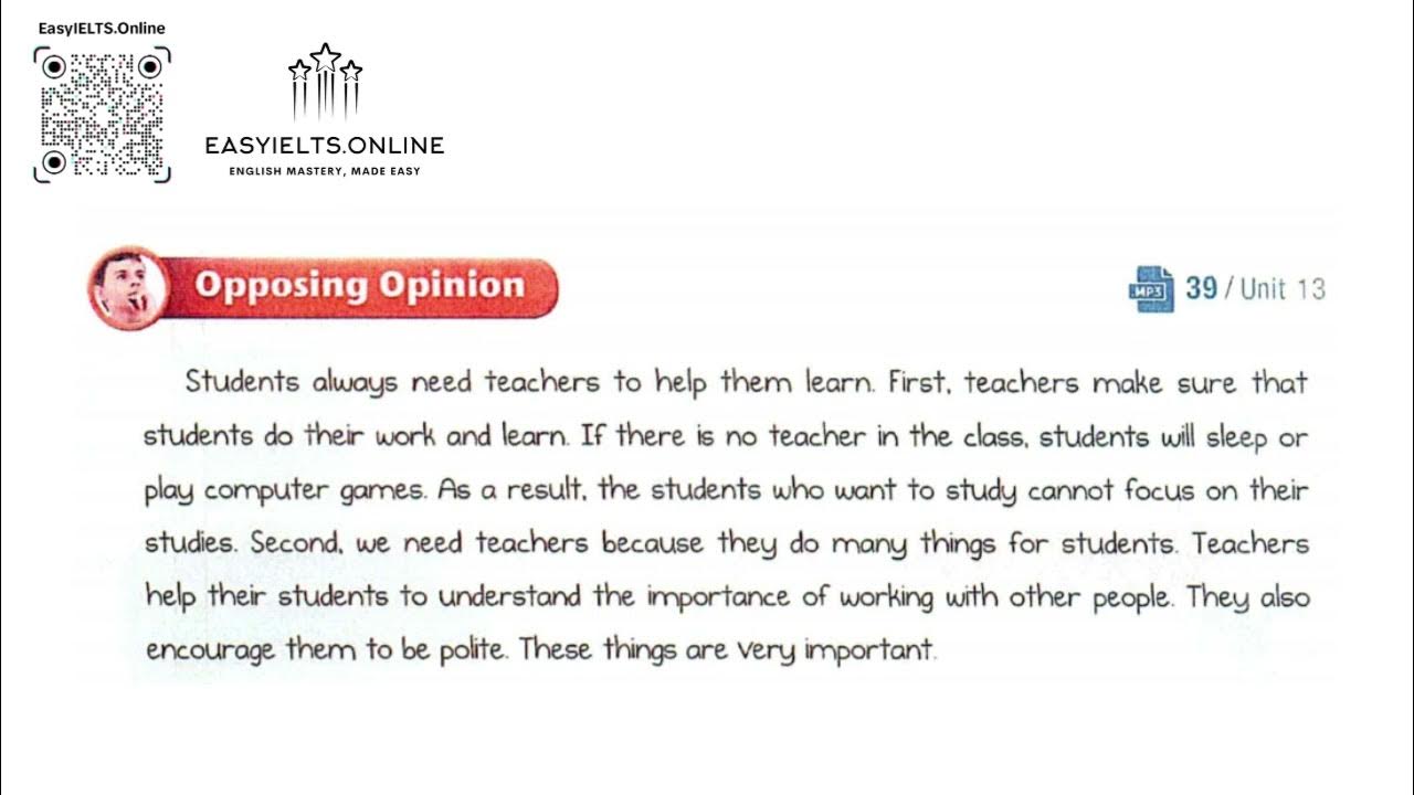 Debating Challenge 1 | Unit 13_3 | Teacher or No Teacher? Opposing ...