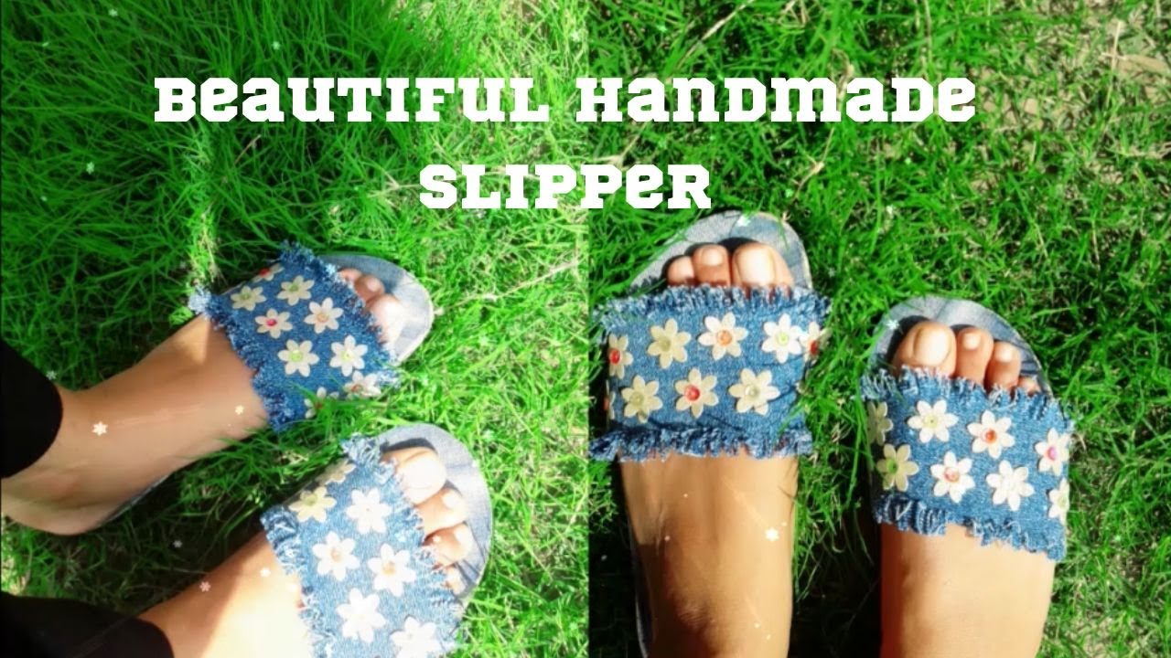 Handmade slipper design ||diy flip flops from old sandals || Fancy ...