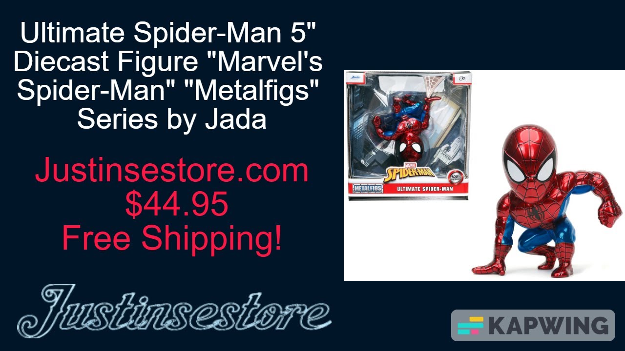 Ultimate Spider-Man 5" Diecast Figure "Marvel's Spider-Man" Metalfigs ...