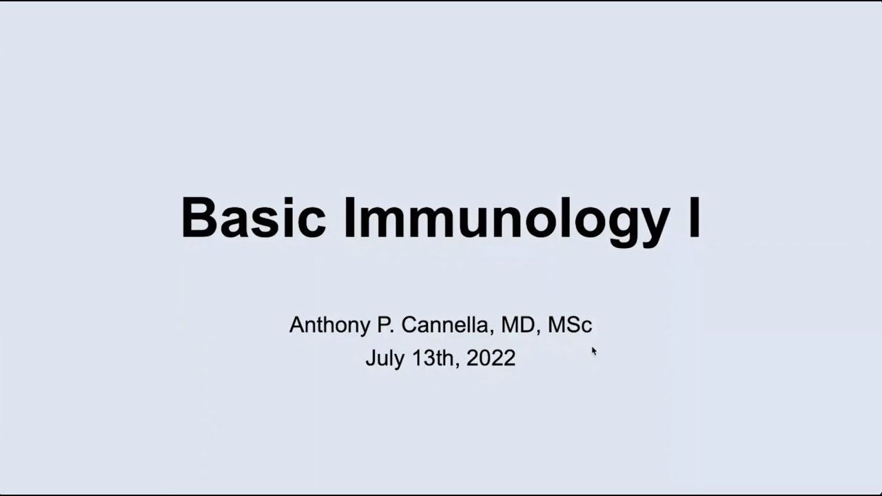 Basic Immunology - Anthony Cannella, MD - YouTube