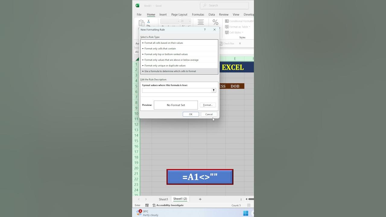Applying Automatic Border in MS Excel | Conditional Formatting | #excel #ytviral #exceltips # ...