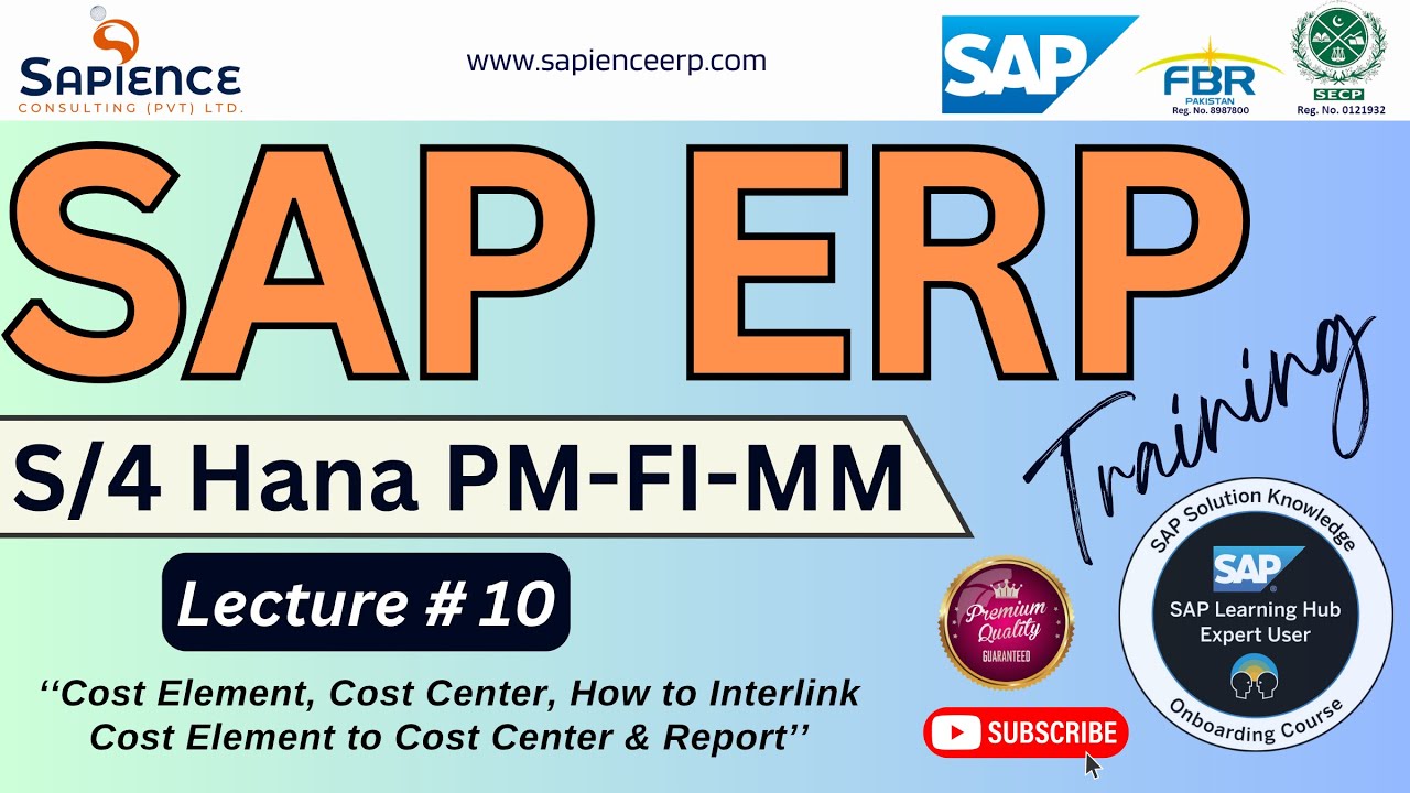 SAP S/4 Hana Lec.10 Cost Element, Cost Center, How to Interlink Cost ...
