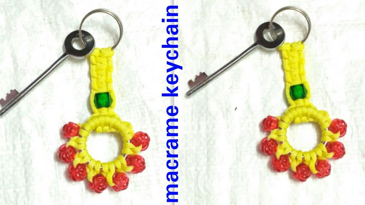 How to make macrame keychain no.#2#simple design. - YouTube