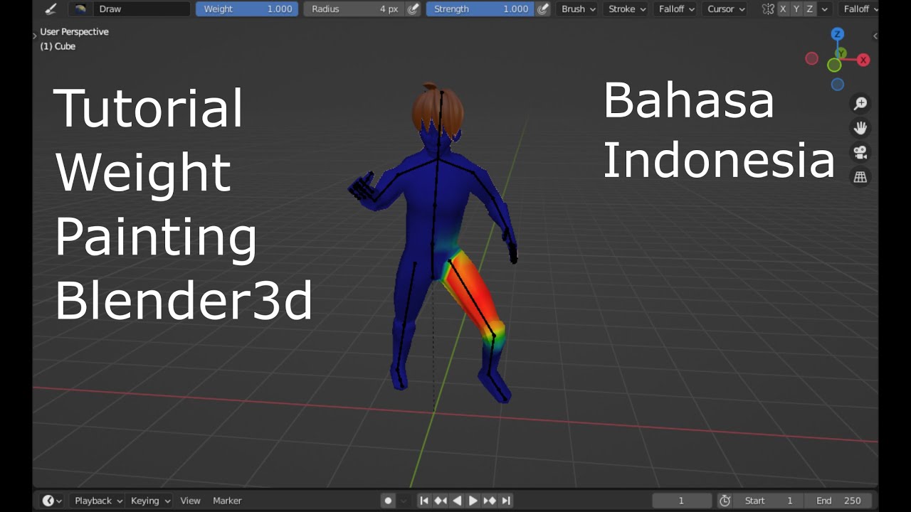 Tutorial weight painting untuk blender 3d bahasa indonesia - YouTube
