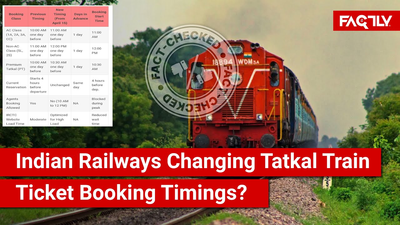 FACT CHECK: Is the Indian Railways Changing Tatkal Train Ticket Booking ...