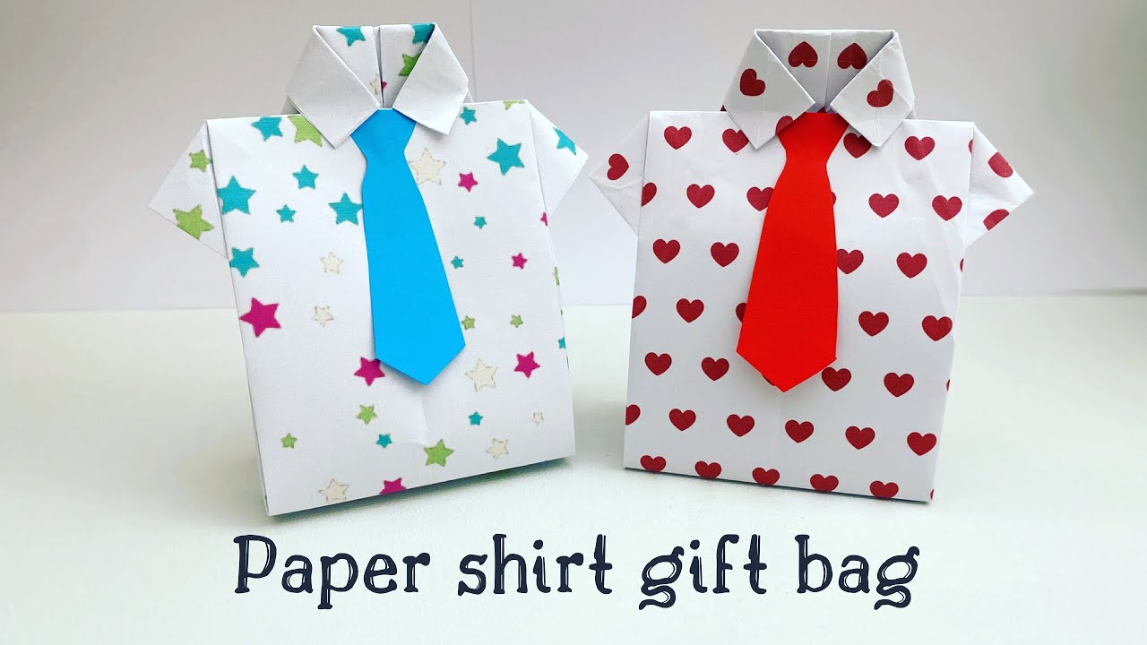 How To Make Paper Shirt Gift Box Origami Shirt Gift Bag Paper Craft how-to-make-paper-shirt-gift-box-origami-shirt-gift-bag-paper-craft