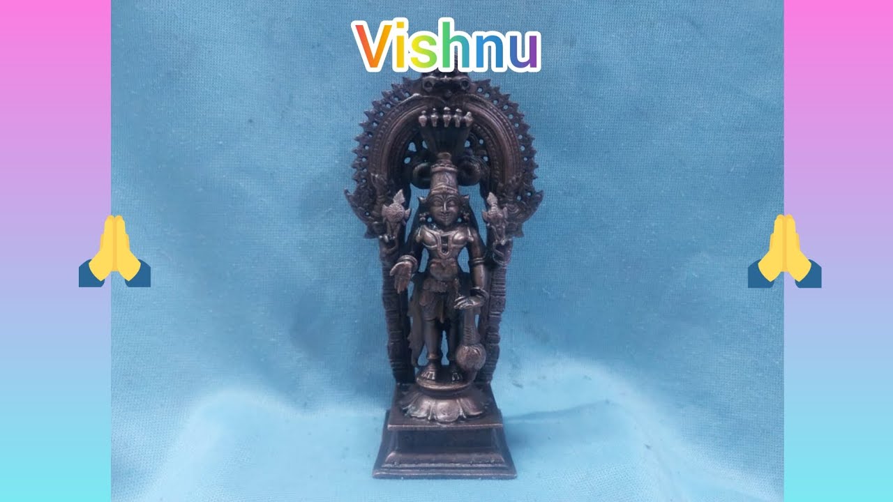 Vishnu with snake copper idol - copper selai - Copper murthi - Vasuki ...