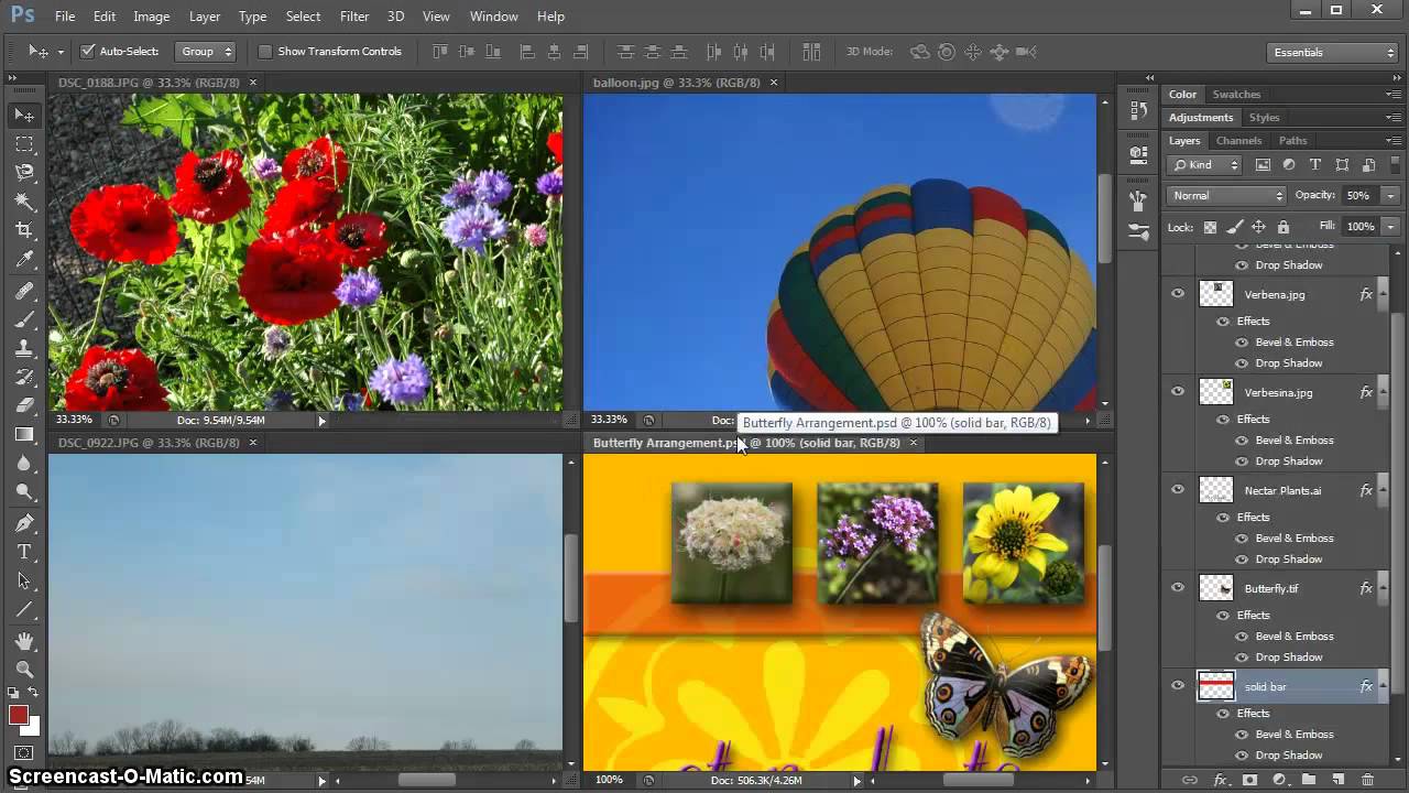 Working with Multiple Files Inside Photoshop - YouTube