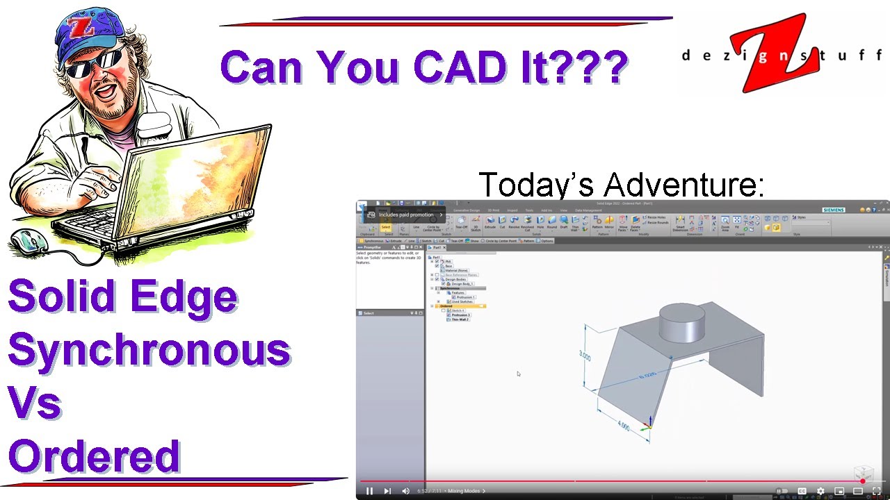 Solid Edge Synchronous Technology vs Ordered Modeling - YouTube
