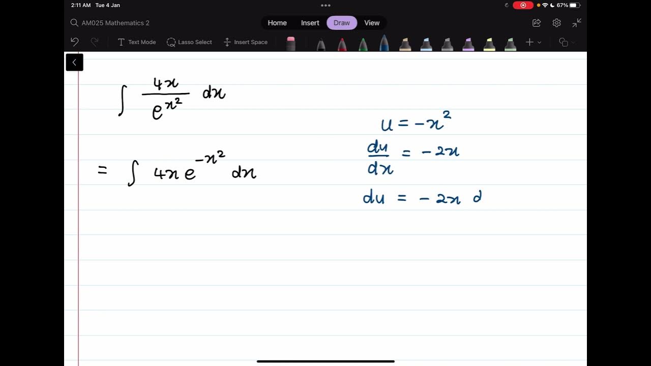 Integrate exponential function using substitution method | Tutorial 4 | Q4 - YouTube