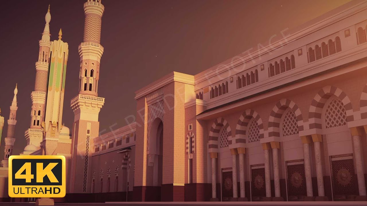 Madina Sharif 3D Mosque | Free Islamic Stock Video | Free Render ...