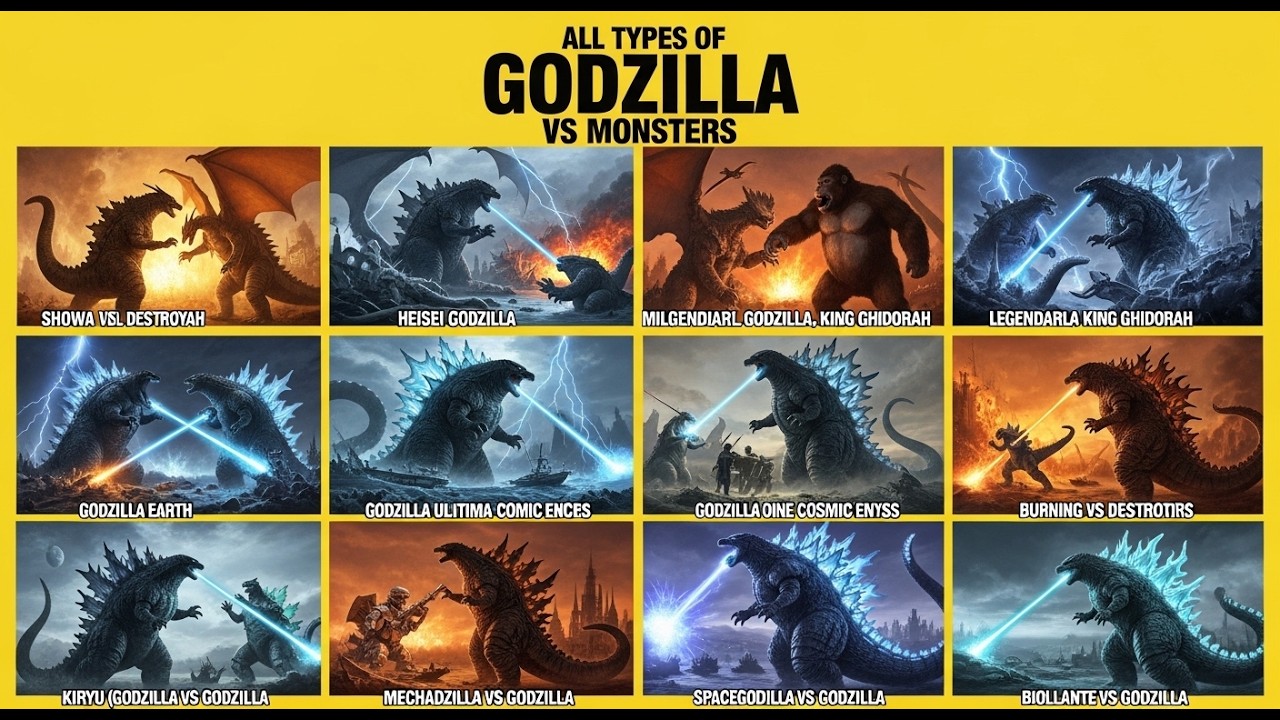 ALL Types of Godzilla vs Monsters 🦖💥 Ultimate Kaiju Battles Explained ...