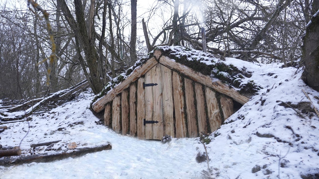 Building complete winter anglers dugout - YouTube