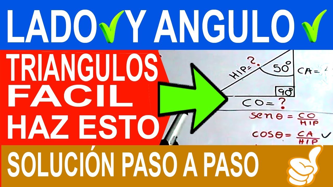 👉 Como Resolver Triangulo Rectángulo Dado un Lado y un Angulo Ejercicios Resueltos Paso a Paso ...
