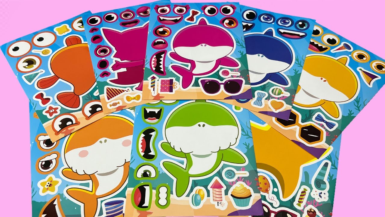 🌈PaperDIY🌈 Decorating Pinkfong Sticker Book Baby Shark, PinkFong | Asmr ...