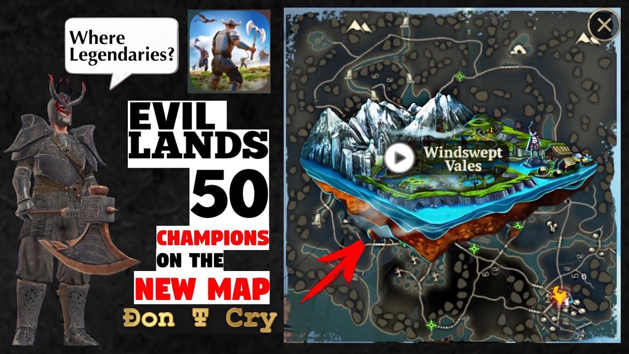 Evil Lands - Killed 50 Champions on the NEW MAP ! - YouTube