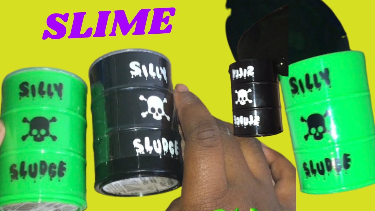LARGE SLIME IN A BARREL - SILLY SLUDGE SLIME - GREEN GOO BLACK TOXIC ...