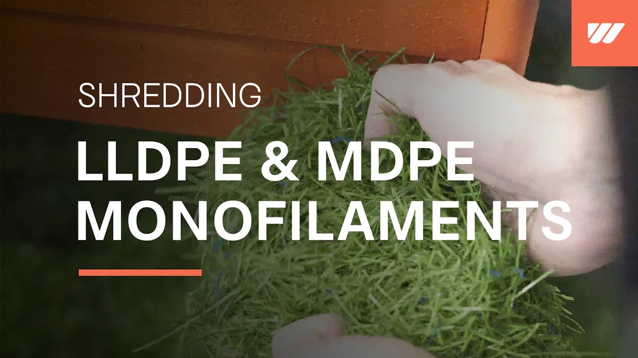 WEIMA WLK 1000 shreds LLDPE and MDPE monofilaments - YouTube
