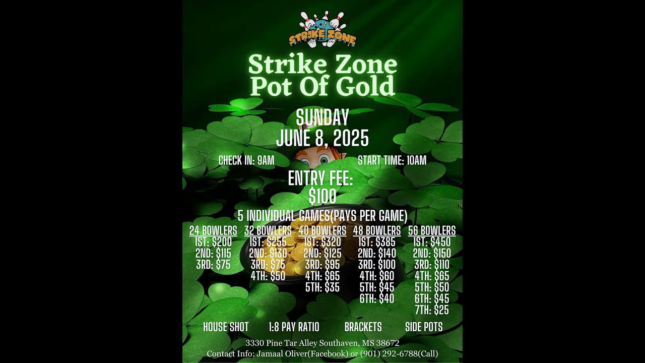 Strike Zone Pot of Gold $500 1st Place Prize per game - YouTube