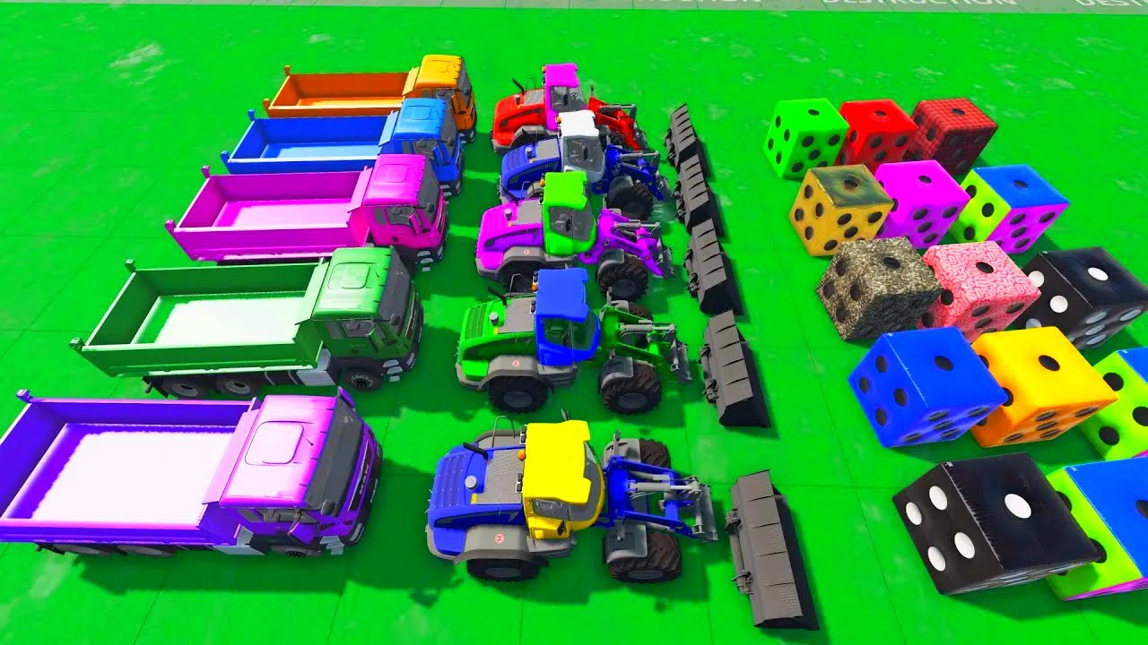 Loading and Transporting Dices on Trucks with Front Loaders #1 - BeamNG ...