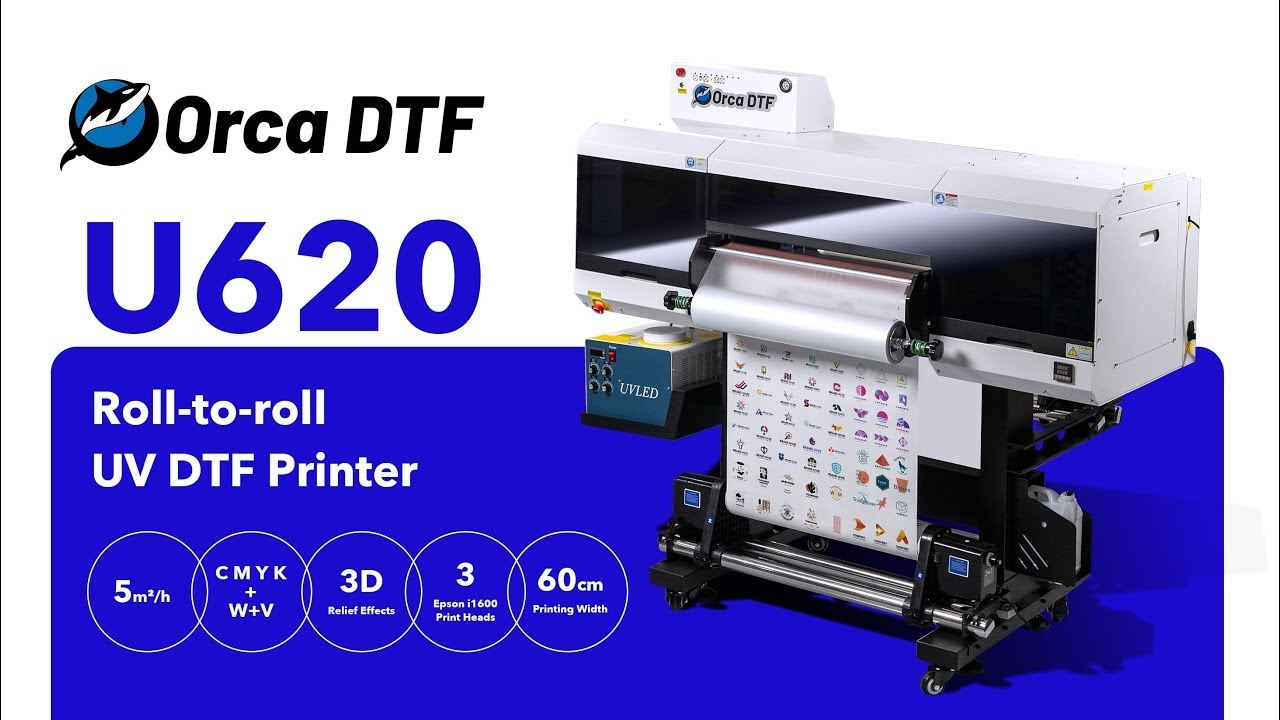 Orca DTF® U620 Roll-to-Roll UV DTF Printer - Photo USA - YouTube