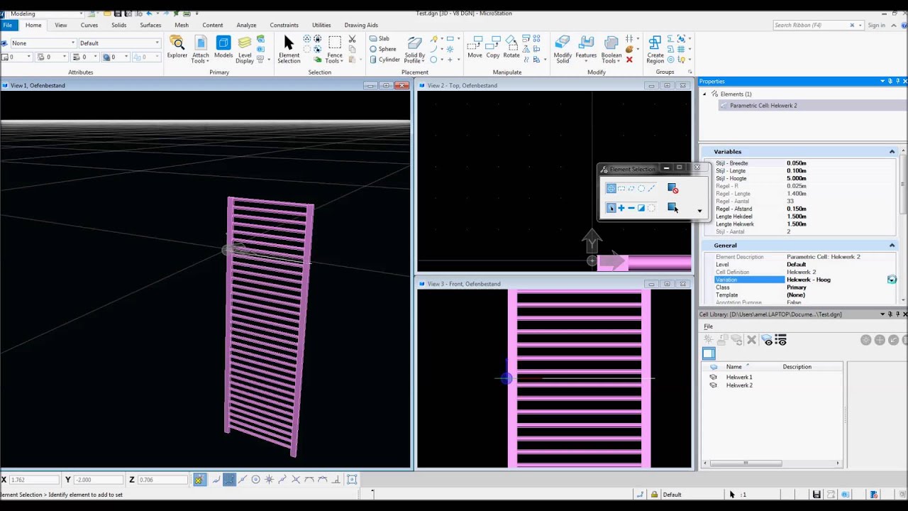 Voorbeeld Parametrische cell MicroStation Connect Edition - YouTube
