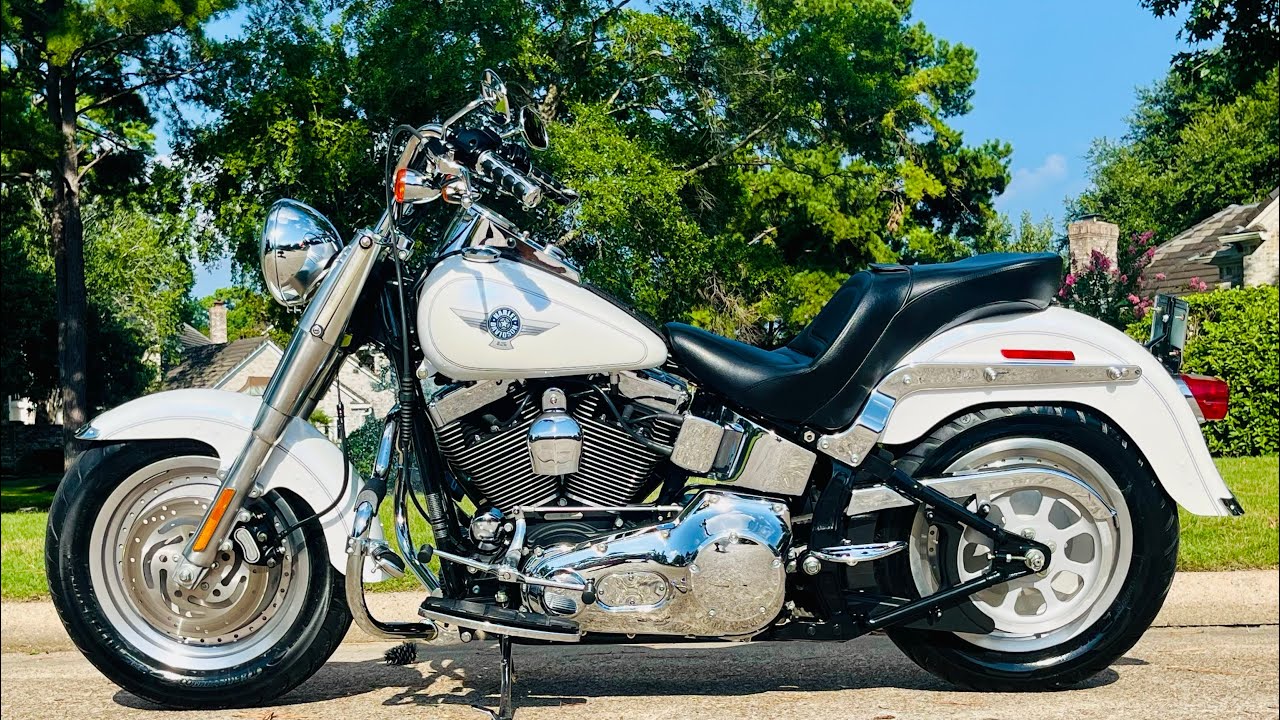 15th Anniversary Harley Davidson Fatboy - Glacier White Pearl - YouTube
