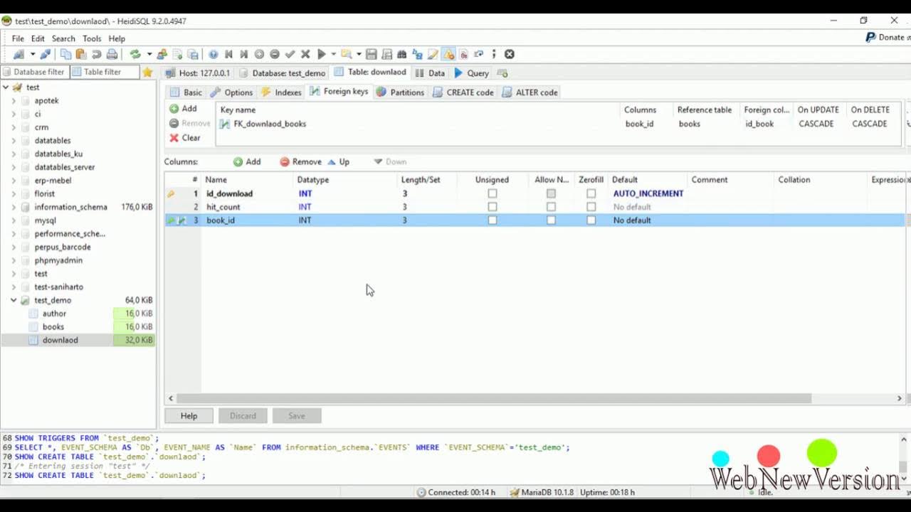 Tutorial HeidiSQL with MariaDB and MySQL Part 5 Relation 2 tables and more - YouTube