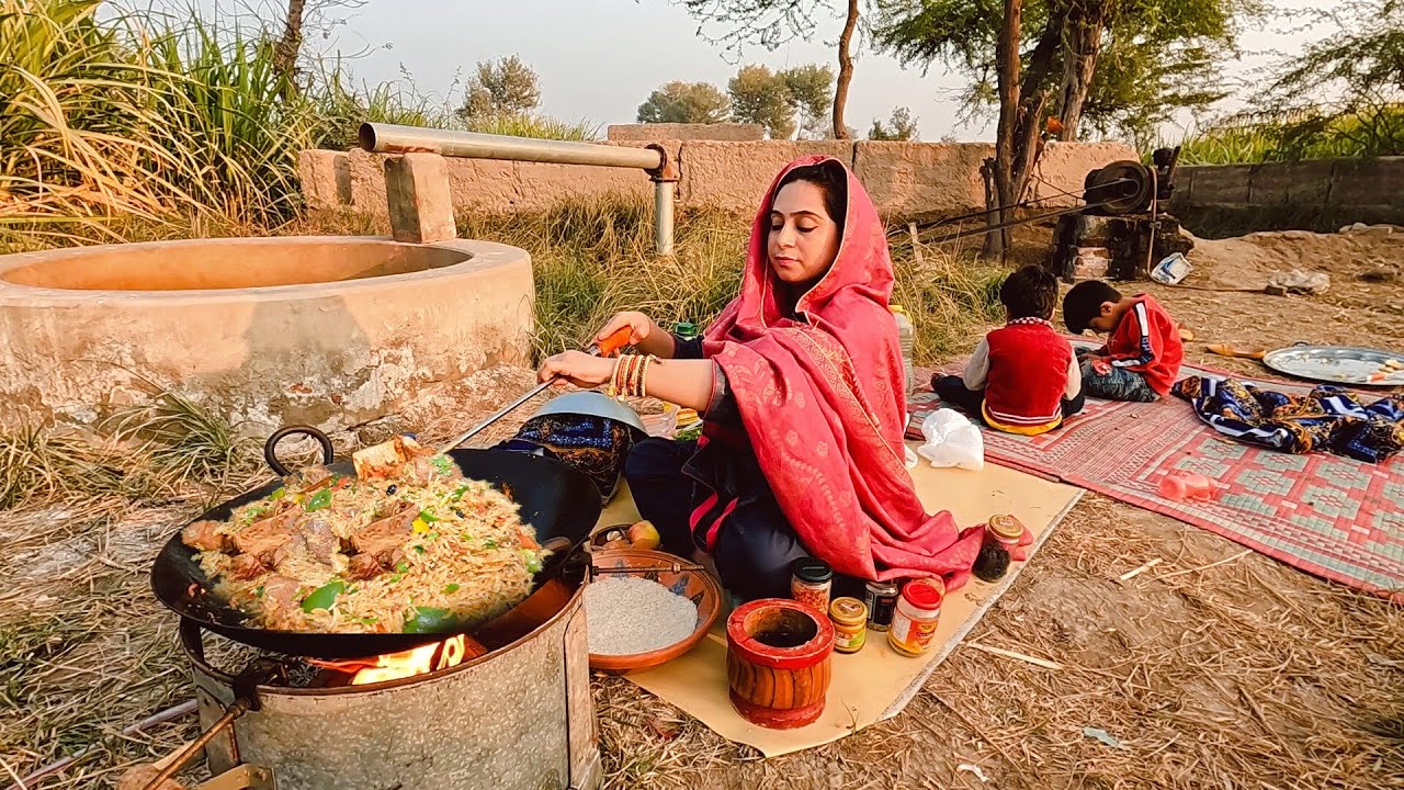 Cooking Unique Wild Pilaf Rice In Village Side Uzbek Osh By Mintoo ...