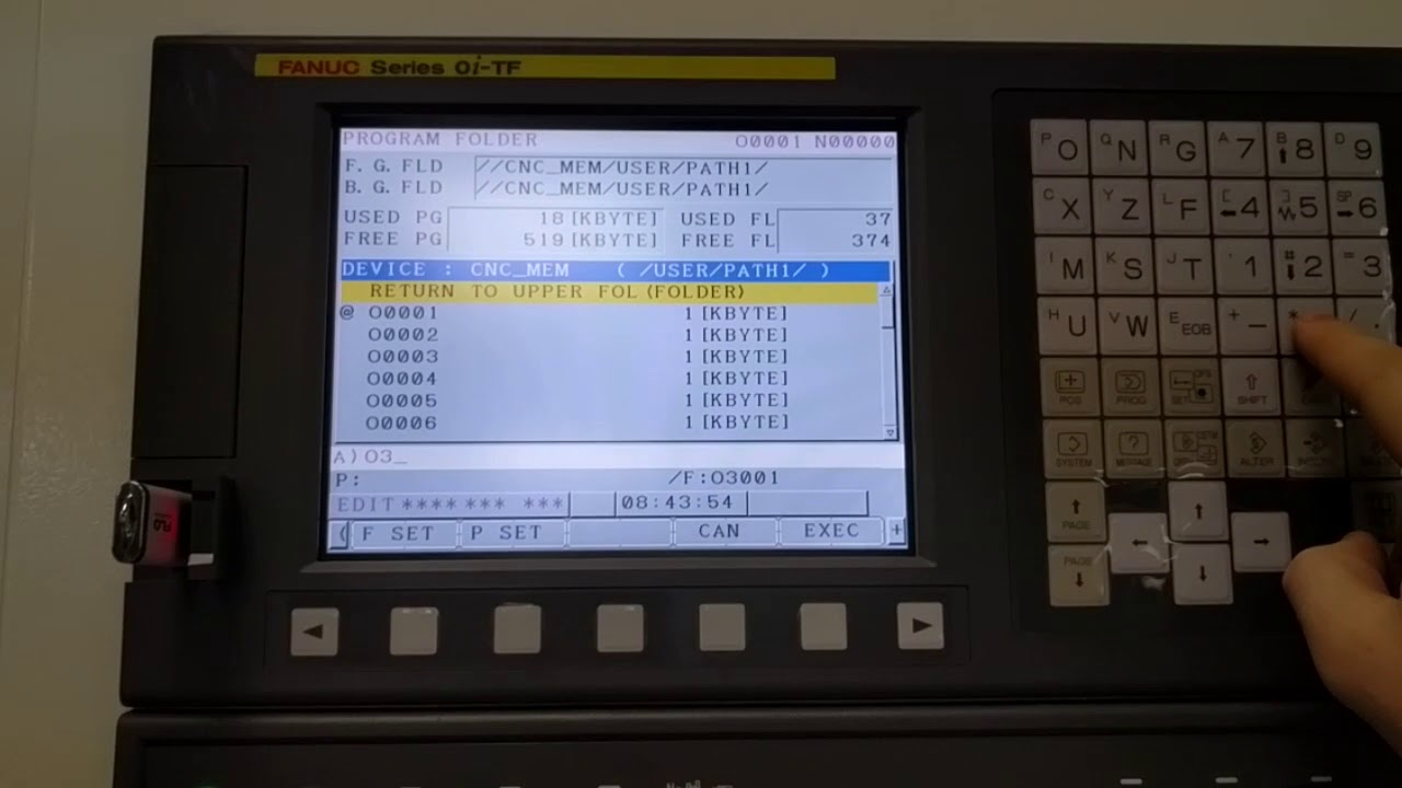 Fanuc 0i-TF - Копирования файла с USB - YouTube