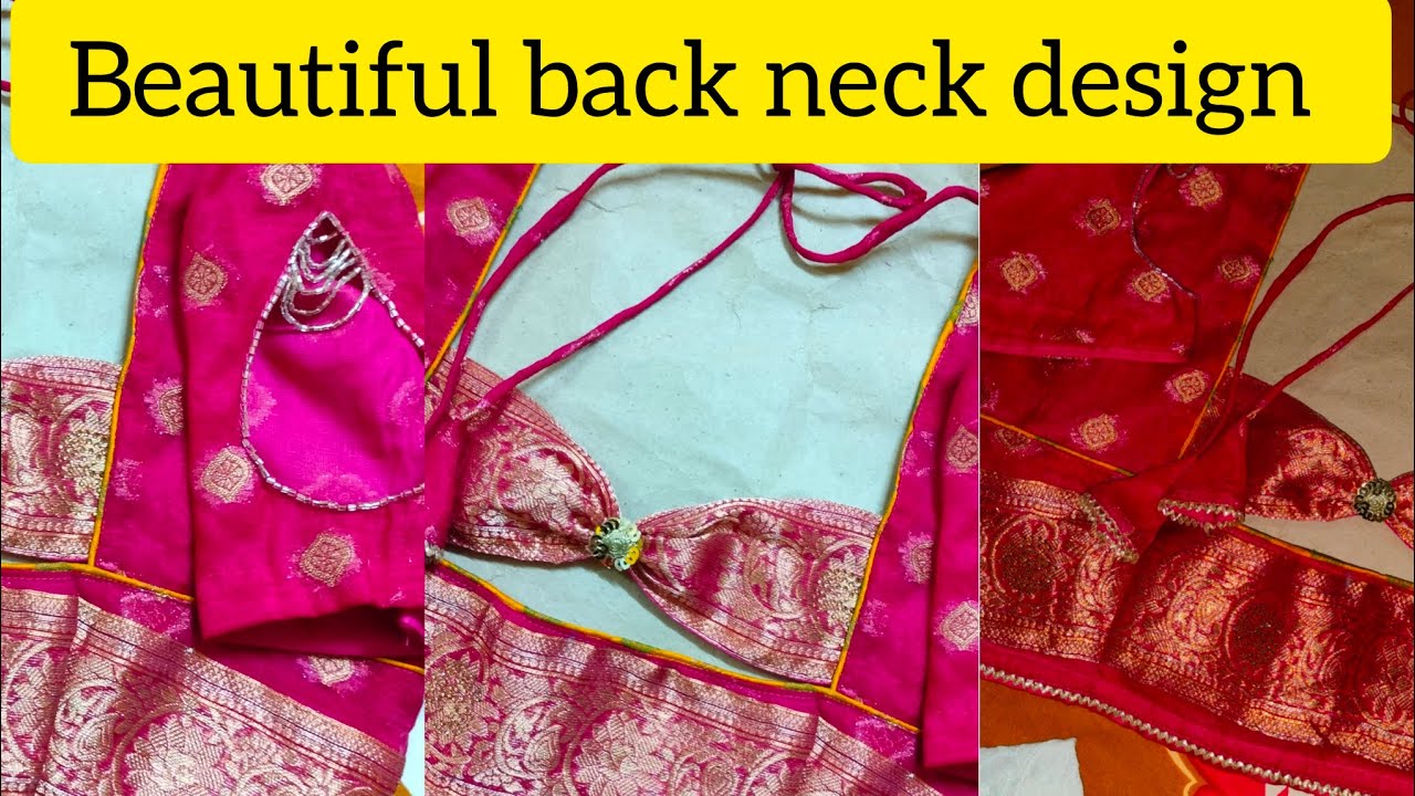 easy & beautiful back neck design/ deep neck blouse tutorial/ piping ...