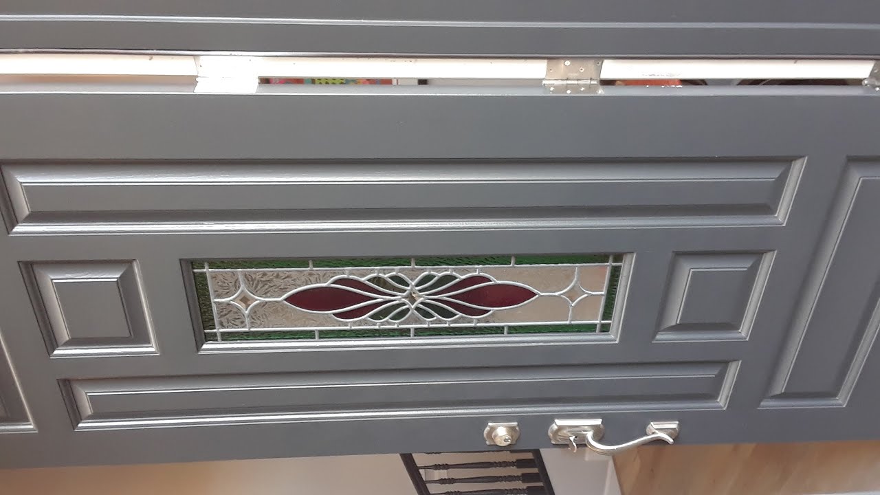 Stained Glass door window insert installation - YouTube