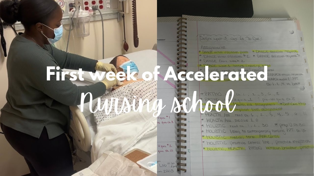 FIRST WEEK OF NURSING SCHOOL | classes + gym + skills lab - YouTube
