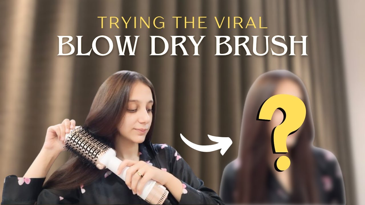 Trying the *viral* hair blow brush Is it worth it? - YouTube