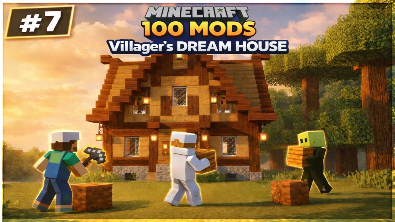 Building Villager Dream House in Minecraft Survival (100+ Mods) - YouTube